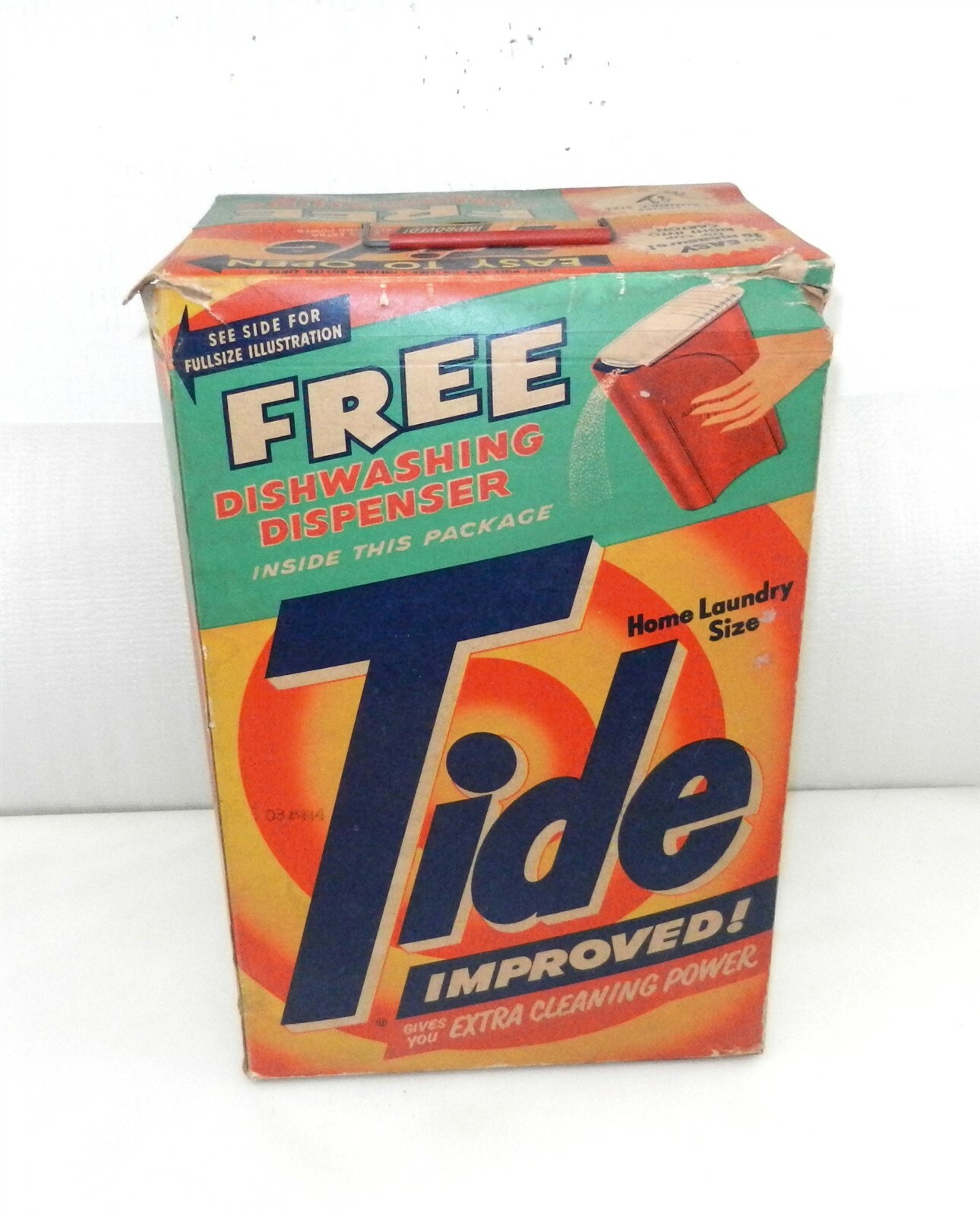 Vtg Tide Detergent Carton ~ Free Dispenser Size ~ 17" Box Wire Handle ...
