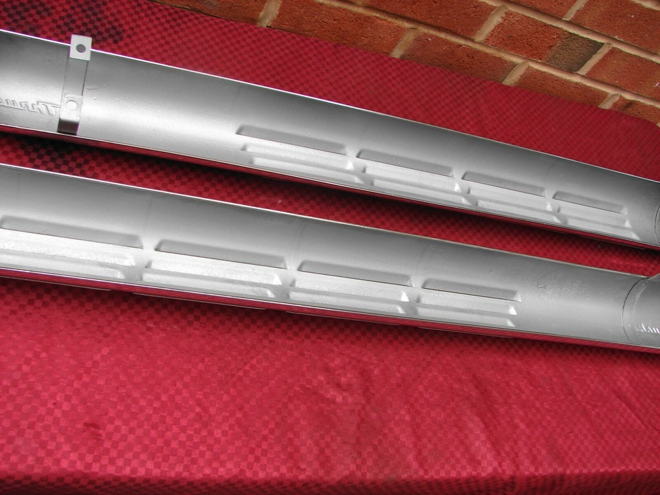 VINTAGE THRUSH SIDE KICK CHROME SIDE PIPES OVERALL LENGTH 61INCHES | eBay