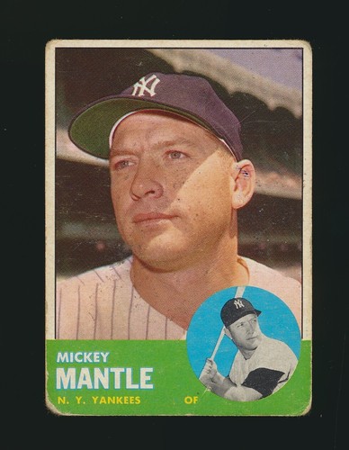 1963 Topps - #200 Mickey Mantle New York Yankees HOF VG CENTERED | eBay