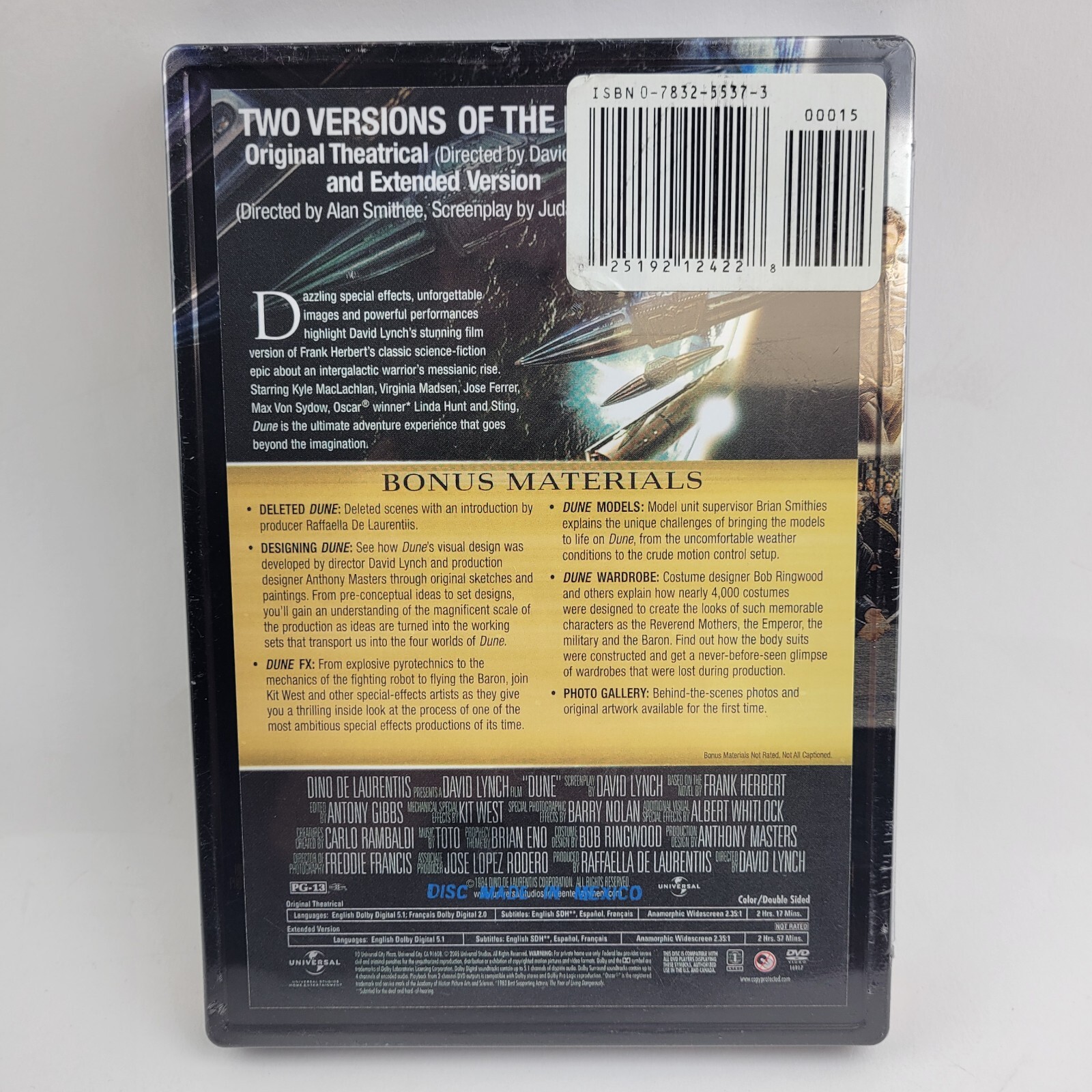 Dune - Extended Version (DVD, 2006, 2-Disc Set, Extended Version) for ...