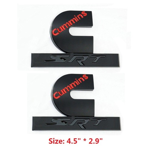 2x OEM Black Red Cummins SRT Emblem 3D Logo Badge fit HIGH OUTPUT Ram ...