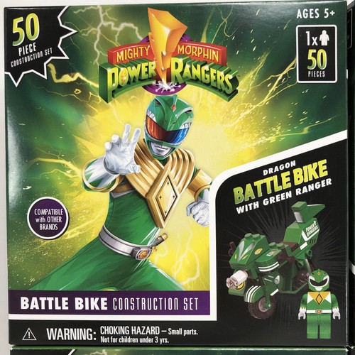 Power Rangers Construction Set Dragon Battle Bike with Green Ranger ...