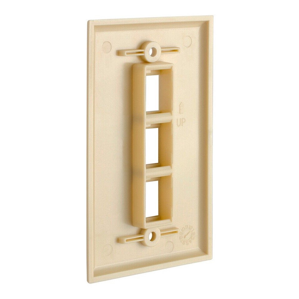Keystone Wall Plate 3 Port 1-Gang Faceplate Standard Size Keystone ...