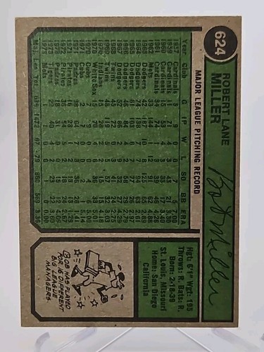 1974 Topps Bob Miller #624 Vintage New York Mets Baseball Card | eBay