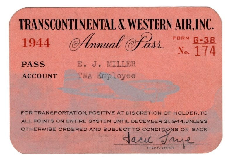 Transcontinental & Western Airlines 1944 TWA Jack Frye DC3 Annual ...