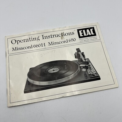 ELAC Miracord 650 660H ORIGINAL Operating Instructions OWNER’s MANUAL ...