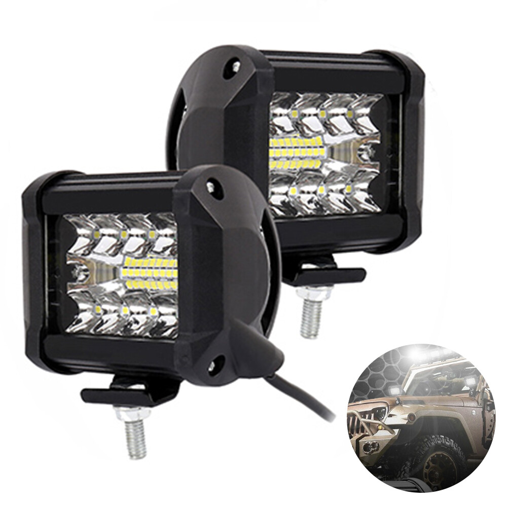 2x 200W CREE LED Work Lights Spot Flood Light Bar Reverse 4WD 12V 24V ...