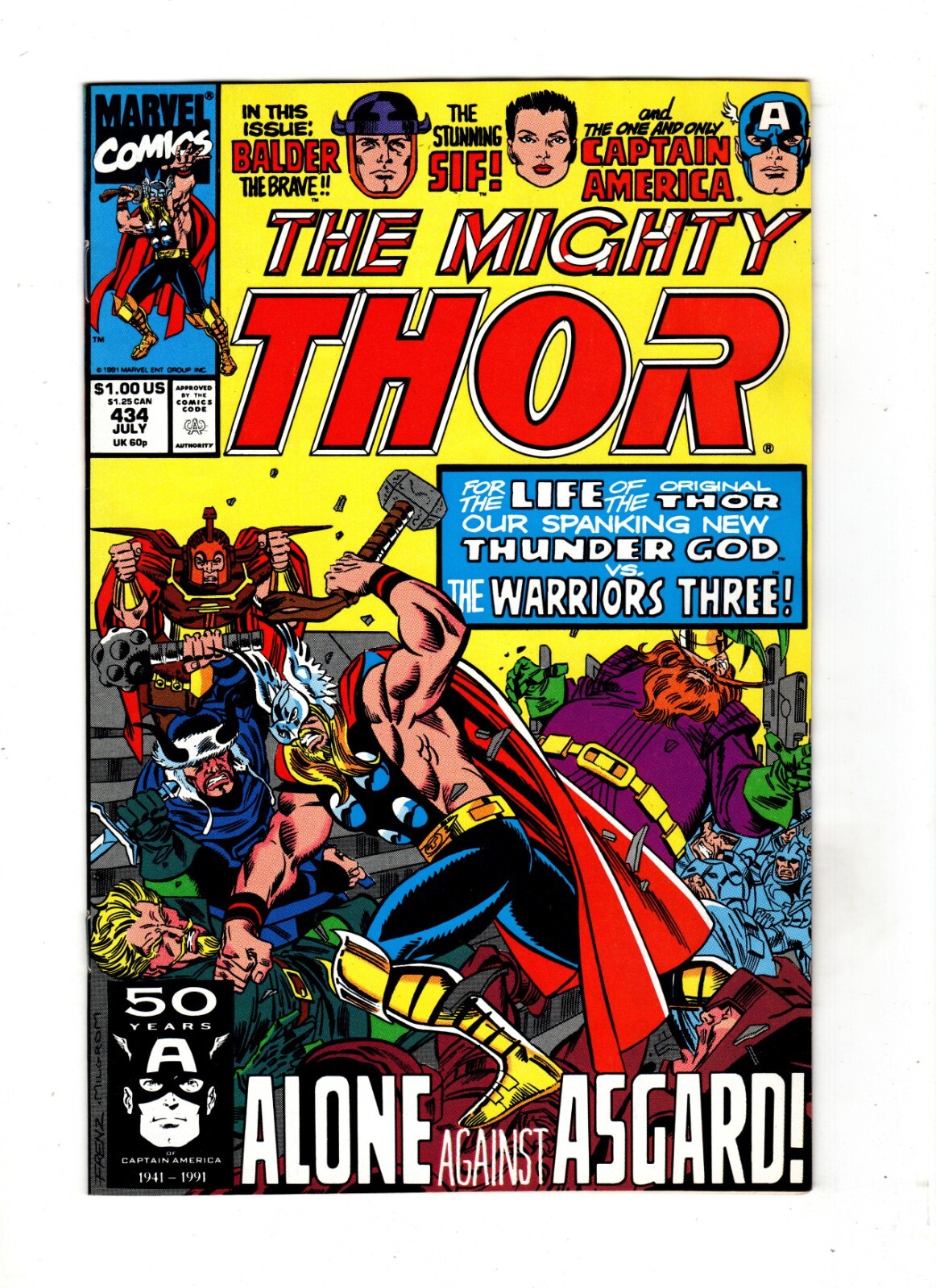 Thor 434 (1991) Alone Against Asgard! / very fine condition comic / sh4 ...