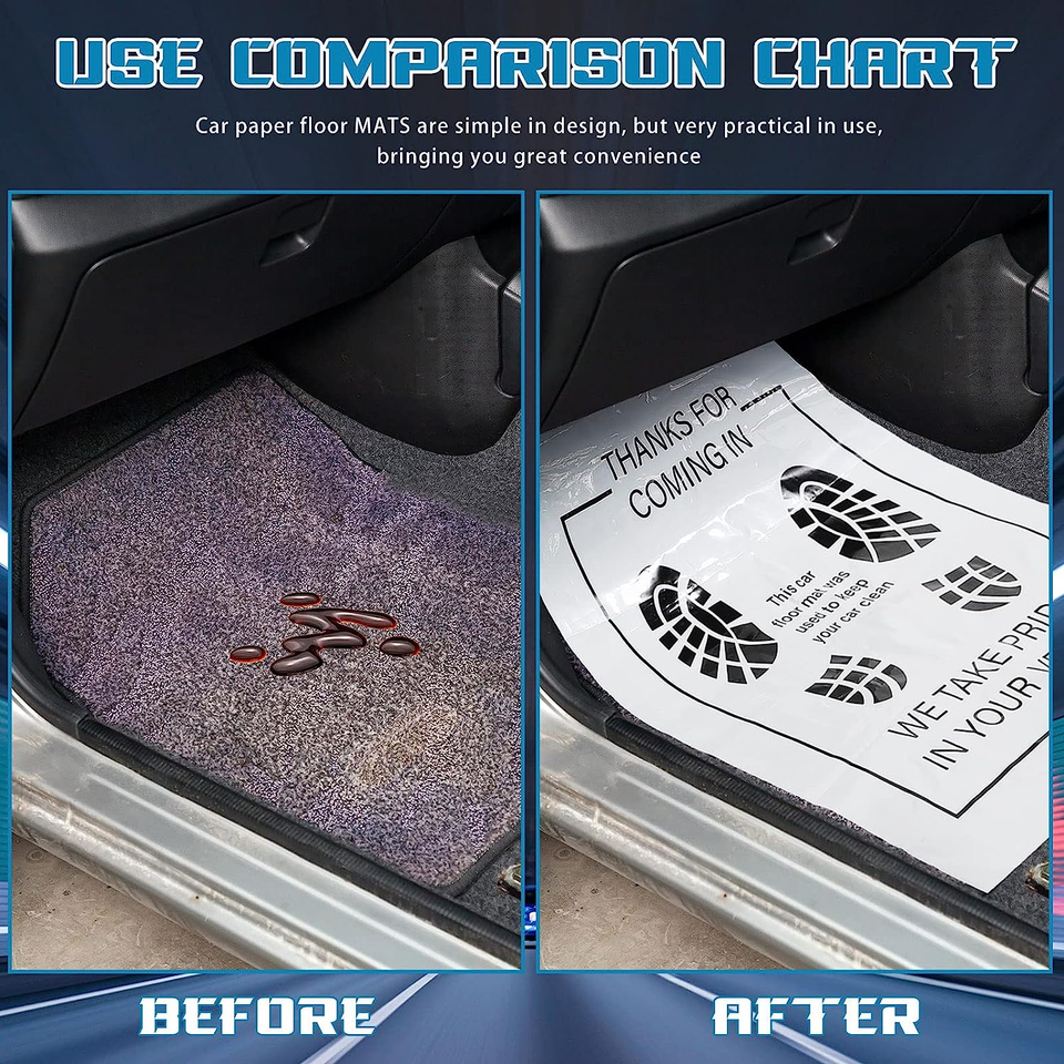 500 Pcs Disposable Car Floor Mat Plastic Auto Floor Car Mat Vehicles ...