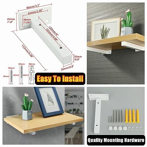 Floating Shelf Bracketswhite T Bracket For Shelves Heavy Duty Hidden ...