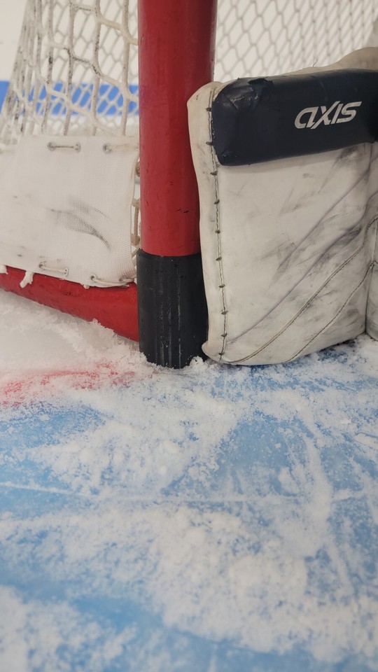 IceLock Adjustable Hockey Net Pegs (2 Spike Design) with Skate Guards ...