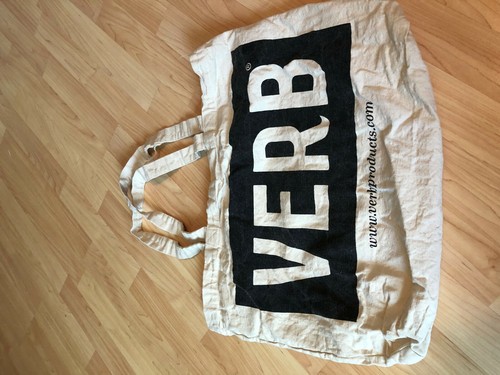 Verb Spell Out Beige Canvas Tote Bag Reusable Cool Hair 19" x 14" | eBay
