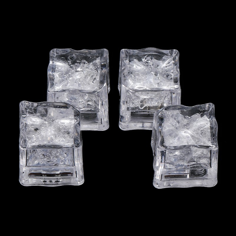 4Pcs ICE CUBES LED light up Multicolor sensor liquid for drinks/parties ...