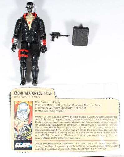 1983 G.I. Joe Destro Hasbro Action Figure Complete W/ File Card | eBay