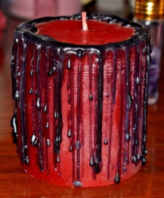 Red & Black Medium HANDCRAFTED PILLAR CANDLE Focus, Truth, Trust ...
