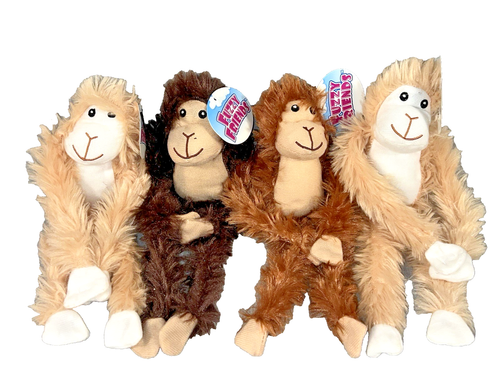 (4) Fuzzy Friends Hanging Monkey Plush Stuffed Animal Tan Brown | eBay
