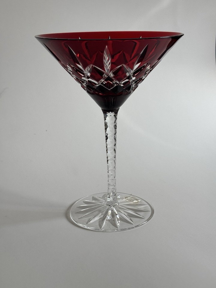 Ajka Arabella Martini Glass 7" Cut to Clear Ruby Red | eBay
