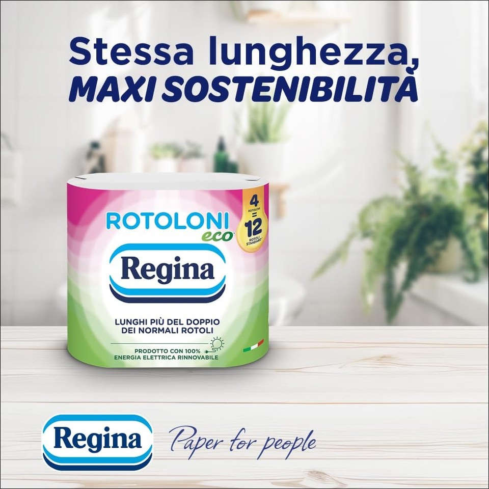Regina Rotoloni Eco - 28 Maxi Rotoli di Carta Igienica, 500 Fogli a 2 ...