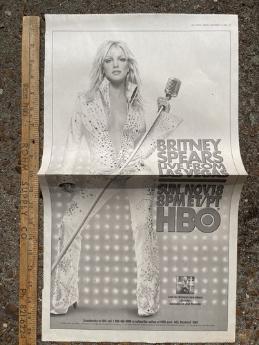 Britney Spears 2001 Live From Las Vegas HBO Full Page Rare Newspaper Ad ...