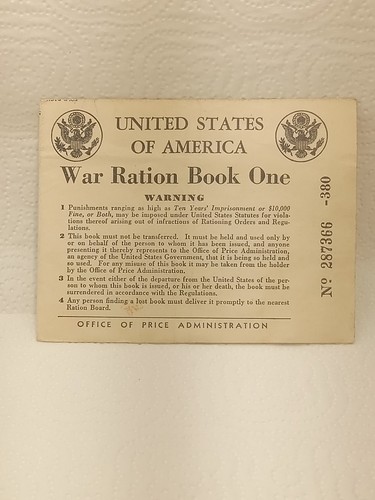United States Of America War Ration Book One 1942 Wyoming 4 Stamps ...