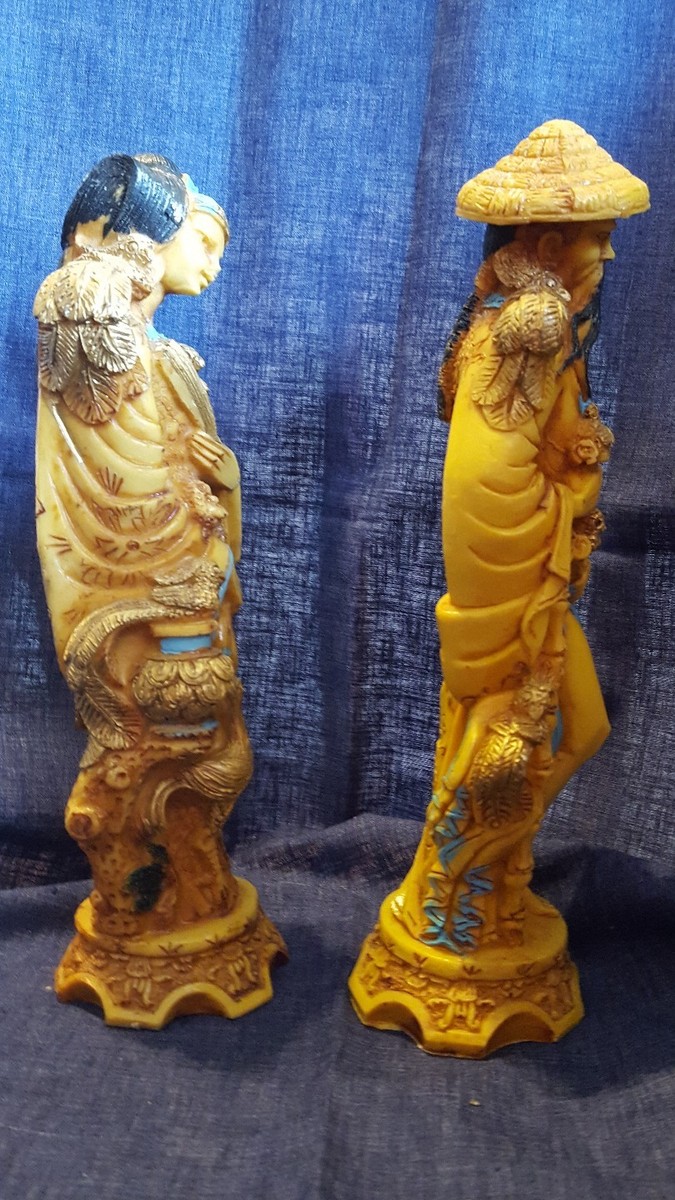 shop for and buy Vintage ARTMARK Asian Resin Figures Pair Chinese ...