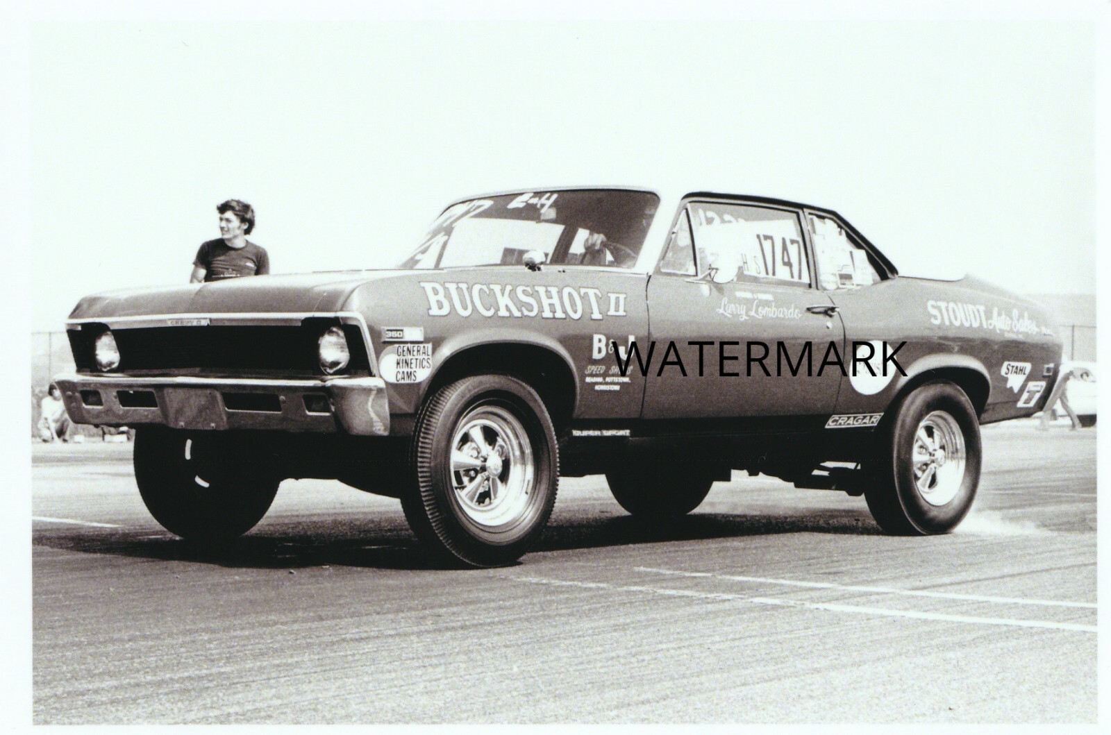Vintage NHRA Drag Racing-Larry Lombardo's 1968 H/S Nova-"BUCKSHOT II ...