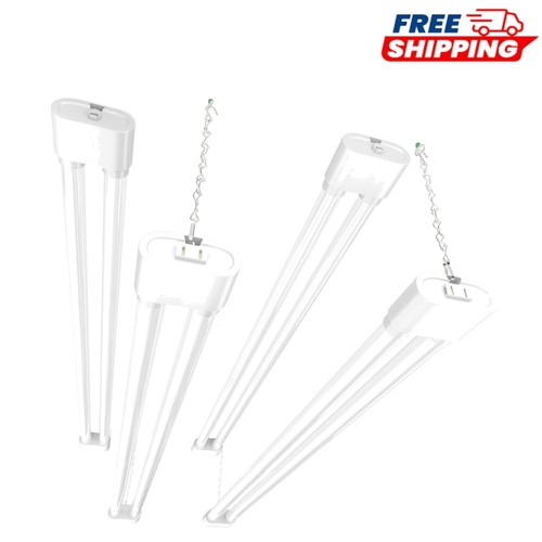 4 Pack LED Linkable Shop Lights 4ft - 4400 Lumens Energy Efficient ...