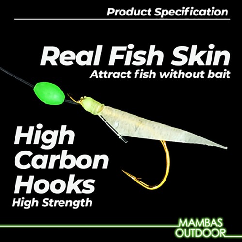 White Fish Skin Biomimetic String Hook, Aji Hook, Angler Hook, Fishing ...