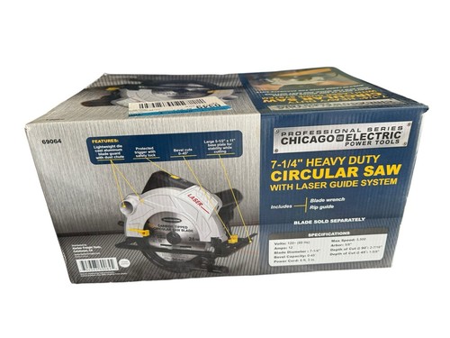 Chicago Electric 7 1/4" Circular Saw 69064 Electric Corded 12 Amp Laser ...