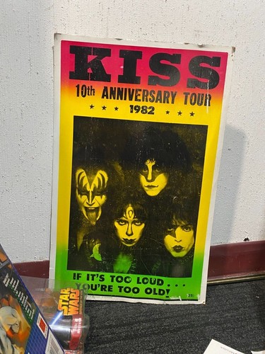 VINTAGE ICONIC KISS POSTER CIRCA 1982 10TH ANNIVERSARY TOUR. VIBRANT ...