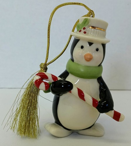 Lenox Christmas Ornament Holiday Figurine Penguin With Candy Cane ...