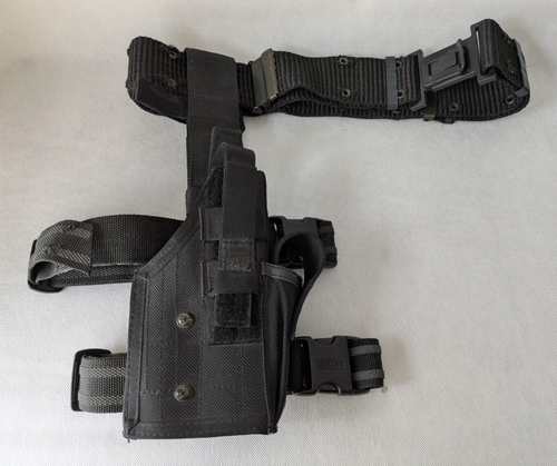 Blackhawk tactical leg / thigh rig pistol holster - black | eBay