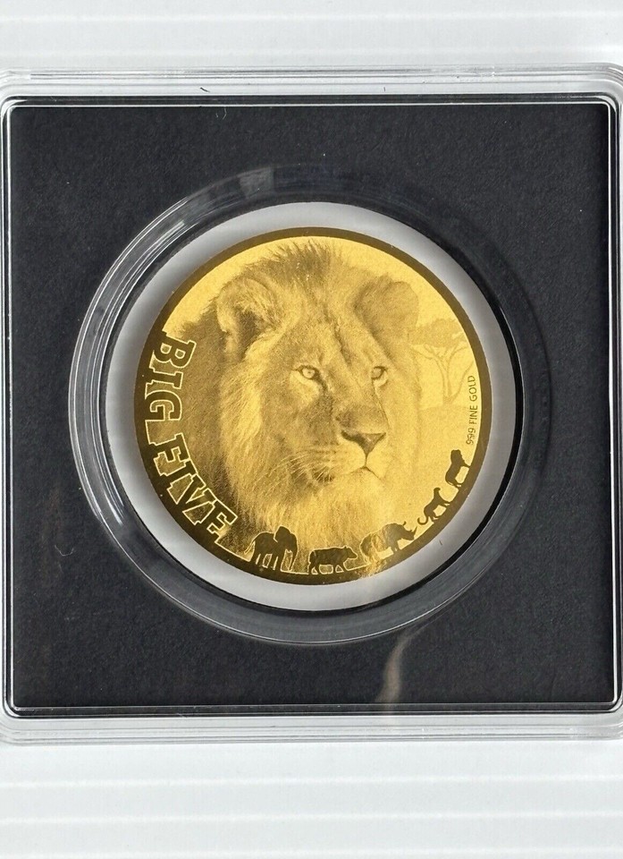 2024 Chad African Lion 999 Gold Coin 24K Panthera Leo Big Cat WWF ...