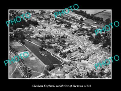 OLD 8x6 HISTORIC PHOTO OF CHESHAM ENGLAND AERIAL VIEW OF THE TOWN c1930 ...