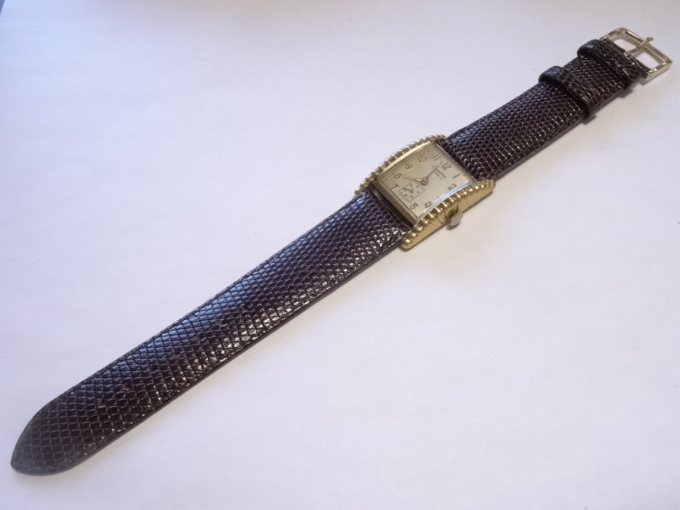 Unusual Lucerne/Mepa 17J MOU Large Curved Tanq Watch w/ Scalloped Bezel Runs | eBay