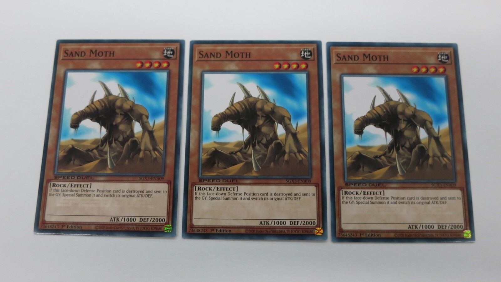 3x SAND MOTH MONSTER 1ST EDITION SGX3-ENA09 COMMON YUGIOH NM / UNPLAYED ...