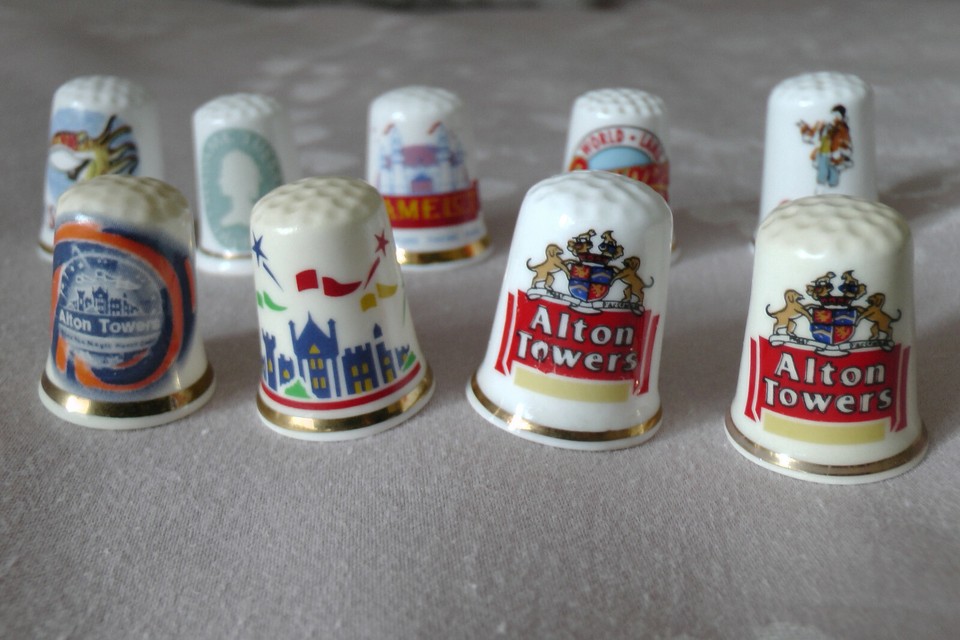 Alton Towers American Adventure Gullivers Camelot theme park thimbles ...