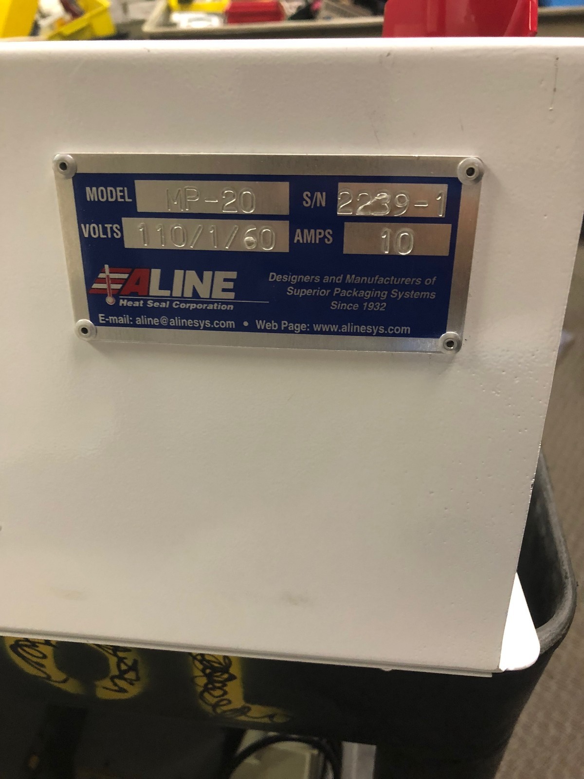 Aline MP-20 Mobile Impulse Bag Sealer Thermoplastics & Films Packaging ...