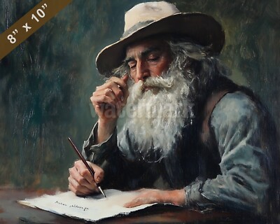 Walt Whitman writing poetry Oil painting 8x10 Print | eBay