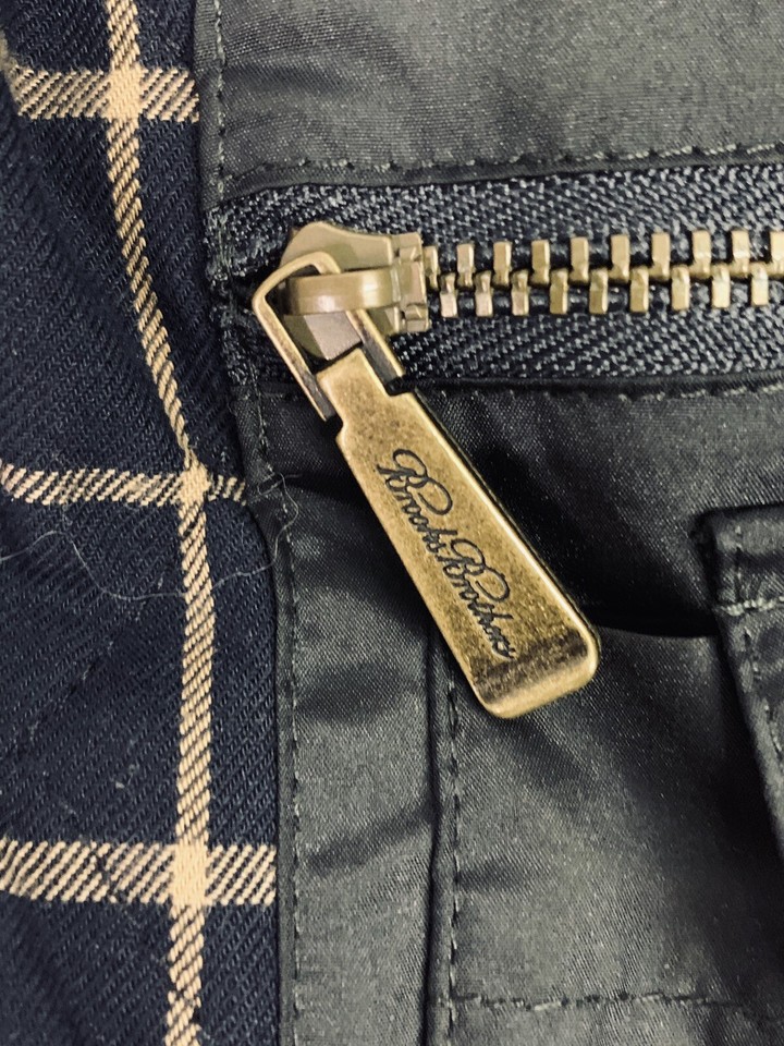 Brooks Brothers Black Windbreaker Zip up/Button up Jacket Size Large | eBay