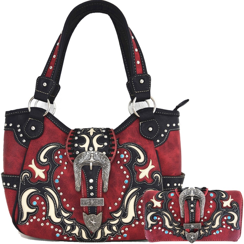 Western Buckle Country Handbags Concealed Purses Women Shoulder Bags ...