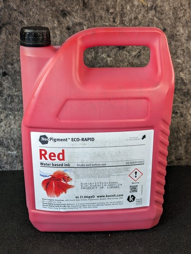 🔥New🔥 Kornit NeoPigment Eco-Rapid Red Ink 4L Direct-to-Garment Exp 11/ ...