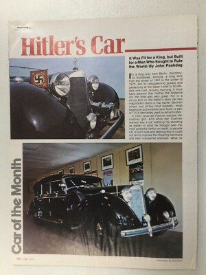 MBArt41 Article 1941 Mercedes Benz 770-K Hitler's Car June 1973 | eBay