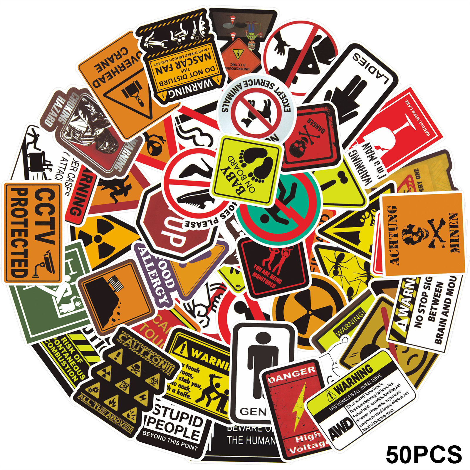 Skateboard Toy Warning Sticker Danger Banning Signs Car For Laptop ...