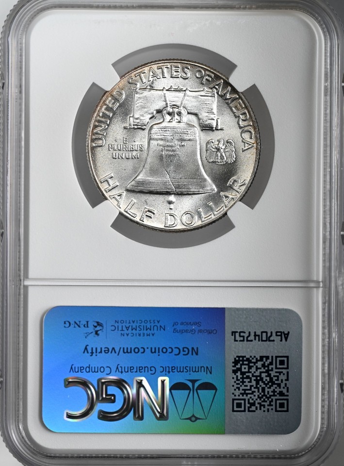 1949-P 50C FRANKLIN SILVER HALF DOLLAR FULL BELL LINES NGC MS64 FBL ...