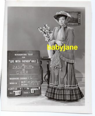 ZAZU PITTS VINTAGE 4X5 PHOTO WARDROBE TEST 1946 LIFE WITH FATHER ...