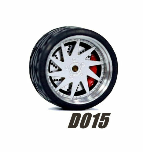 1/64 Scale Alloy Wheels with Disc Brakes - D002-D028 - Diecast Rubber ...