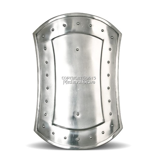 Functional 16 Gauge Steel Roman Archer Buckler Shield w/ Wooden Handle ...