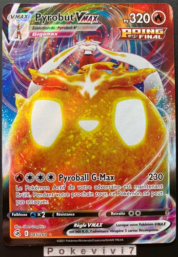 Carte Pokemon PYROBUT 045/264 Vmax Ultra Rare Epée et Bouclier 8 EB08 ...