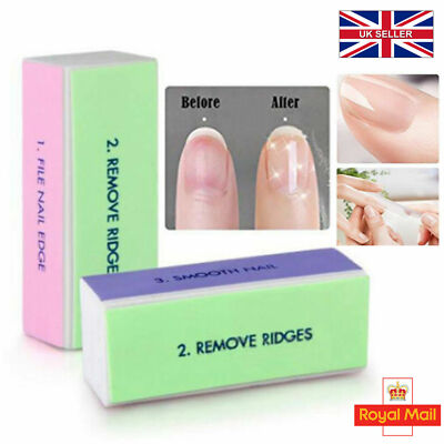 4 IN 1 NAIL BUFFER BLOCK Fine Grit Smooth Polish & Shine Remove Ridges ...